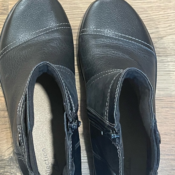 Clarks | Shoes | Clark Cora Tropic Black Leather Boot | Poshmark